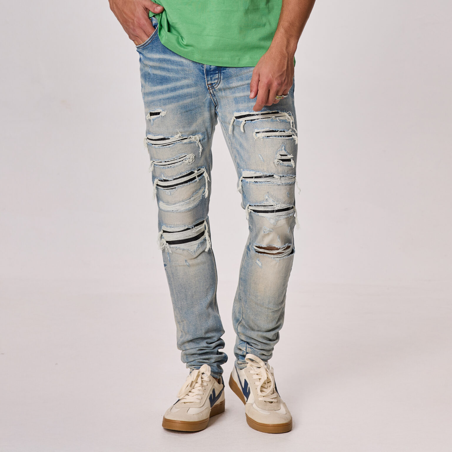 Clay Indigo Python Leather Thrasher - Mike Department